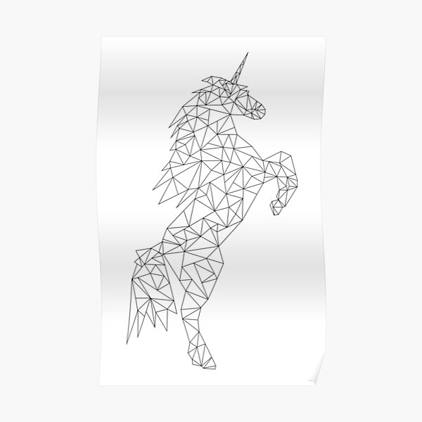 "Geometric Unicorn 01" Poster by alienteacup | Redbubble