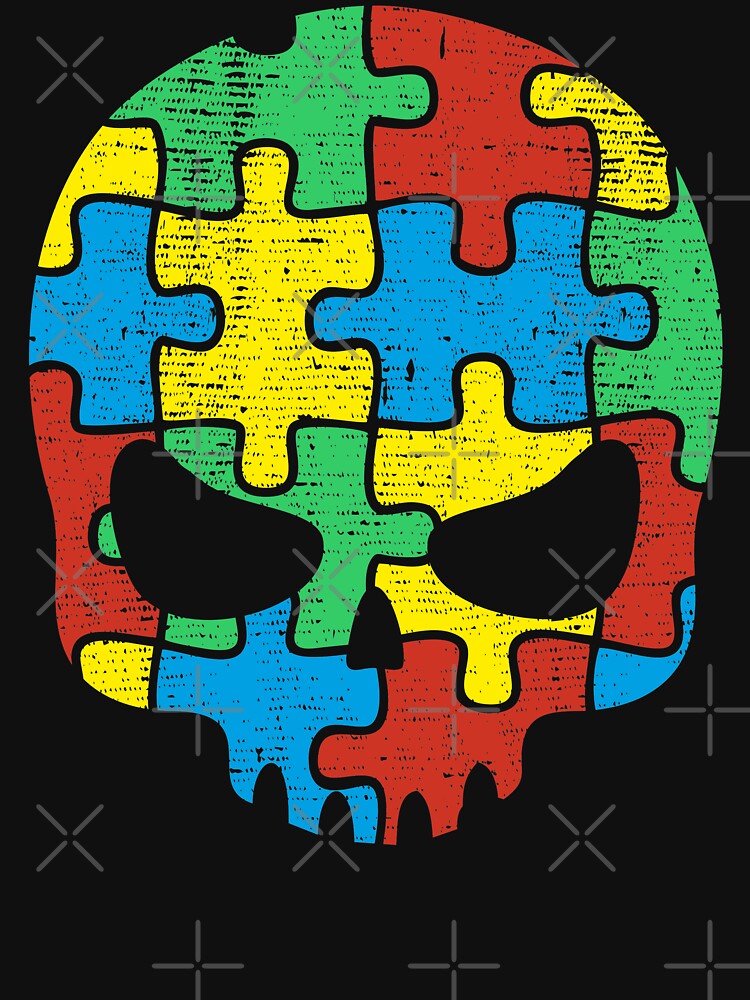 Autism skull colourful pieces for autism mom dad Autism Awareness sold ...
