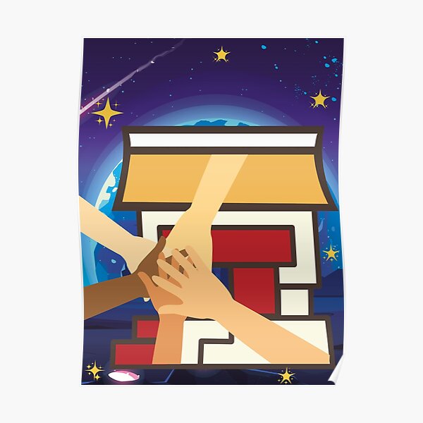 "Aztec Calli (House) with hands and Earth" Poster by Mantra-tshirt ...