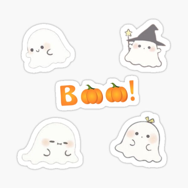 "White cute ghost" Sticker for Sale by Sesame1195 | Redbubble