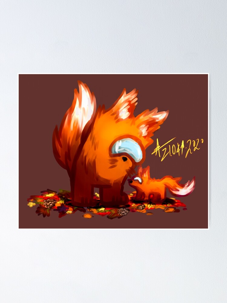 "Among Us Orange Fox" Poster for Sale by Xenyra | Redbubble