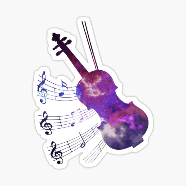"Violin and Galaxy" Sticker for Sale by Musicianst0re | Redbubble