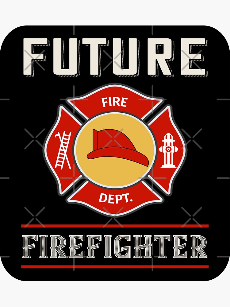 "Young firefighter - fire brigade" Sticker for Sale by titanosdesign ...