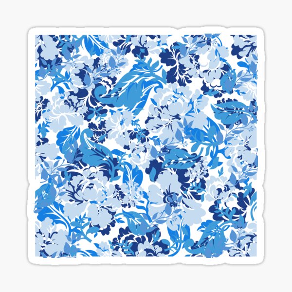 "Blue Floral Frame" Sticker for Sale by yhs0810 | Redbubble