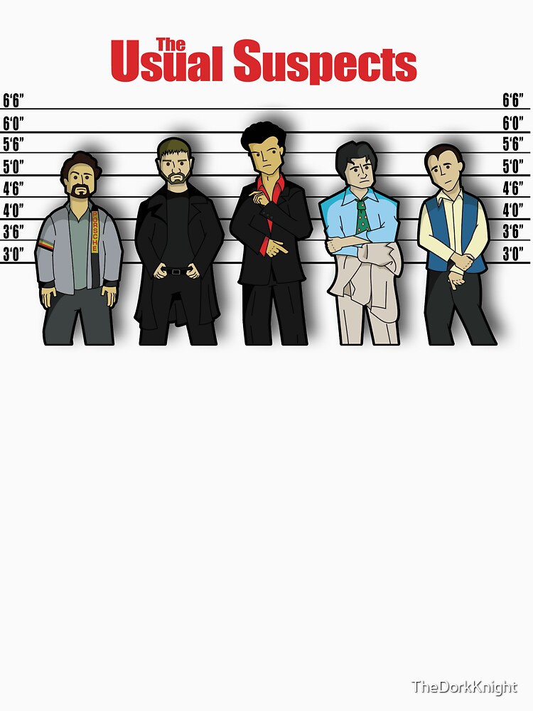 "Usual Suspects" T-shirt for Sale by TheDorkKnight | Redbubble ...