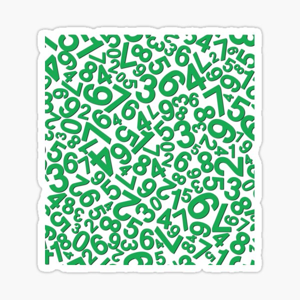 "Seamless background with green numbers on white" Sticker for Sale by ...