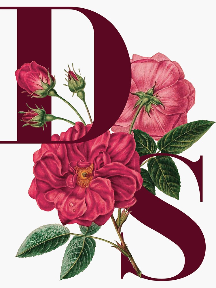 " D & S Name's Initial Font Floral Typography - D & S Beautiful Letter ...