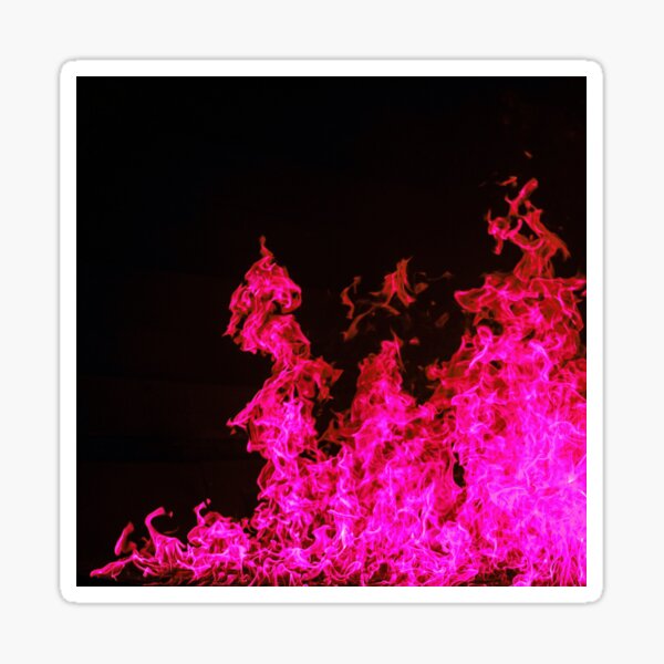 "Pink Fire with Flames" Sticker by WinzeneApparel | Redbubble