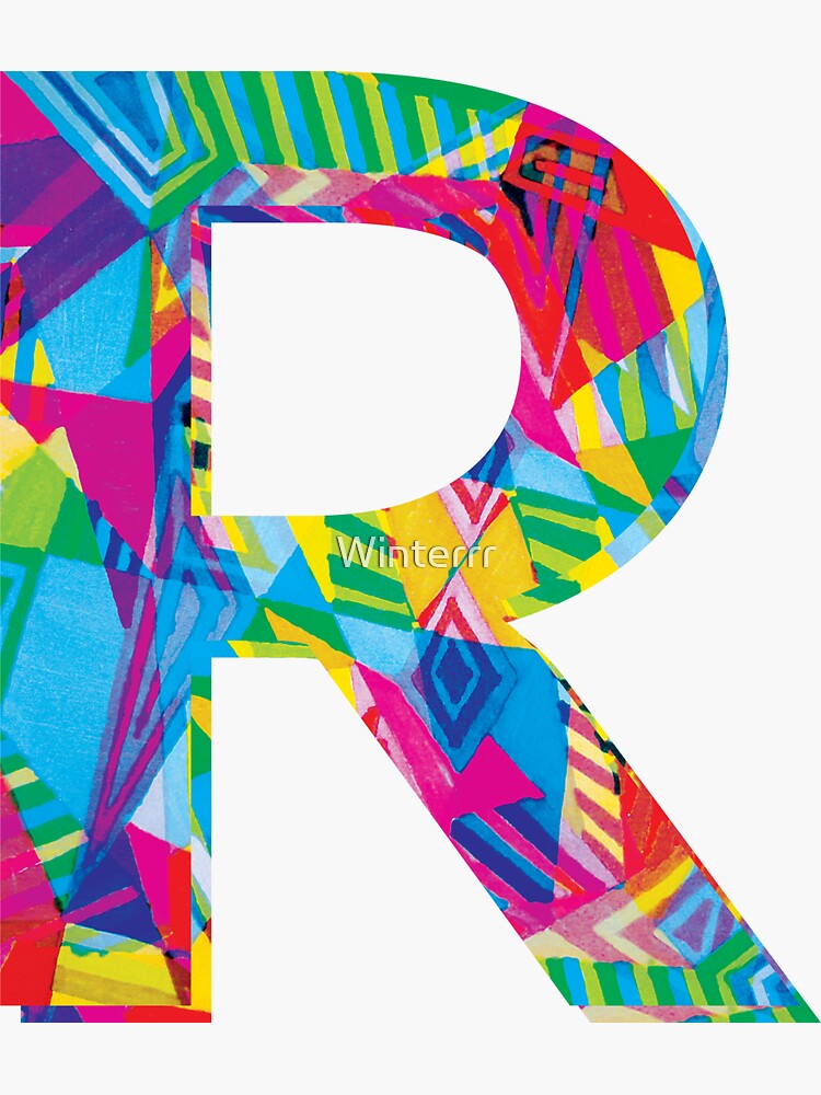 "Fun Letter - R" Sticker for Sale by Winterrr | Redbubble