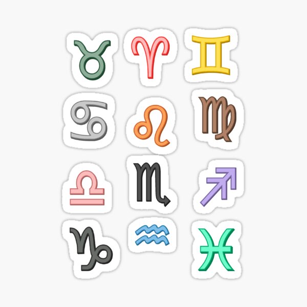 "Zodiac Sign Sticker Pack" Sticker for Sale by joceykessler | Redbubble