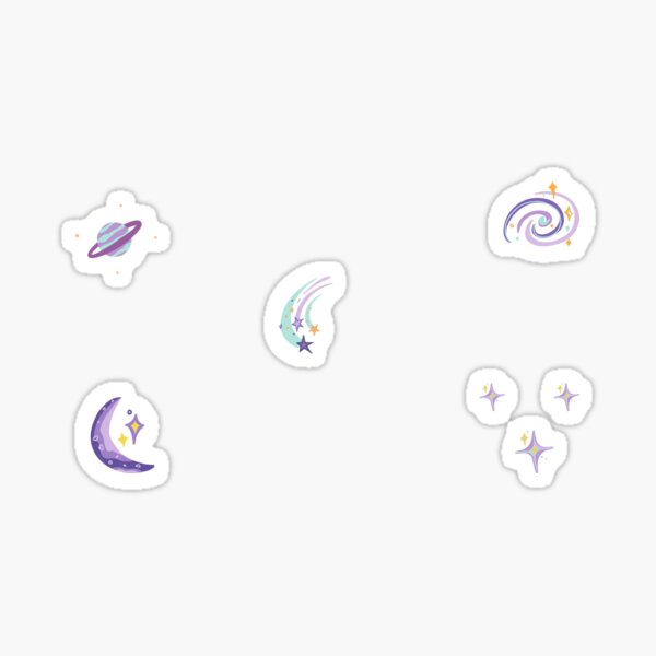 "Space Galaxy Sticker Set Sun Moon Constellation Stars " Sticker for ...
