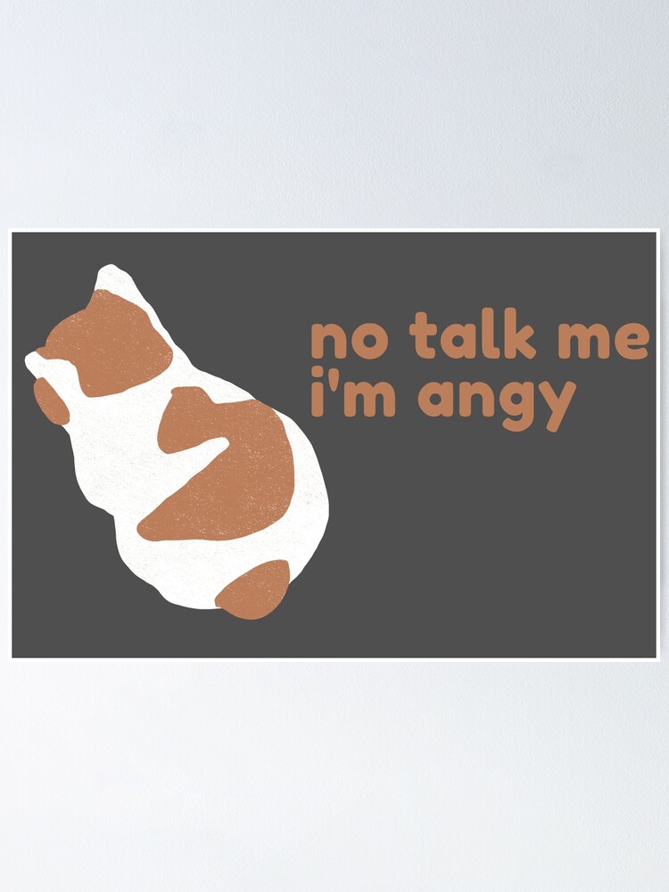 "No Talk Me I'm Angry Sulky Cat Meme" Poster for Sale by NightOwlJune ...