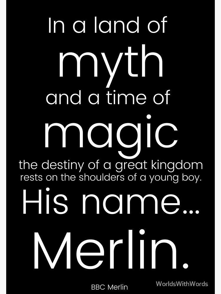 "BBC Merlin Opening Speech" Sticker for Sale by WorldsWithWords | Redbubble