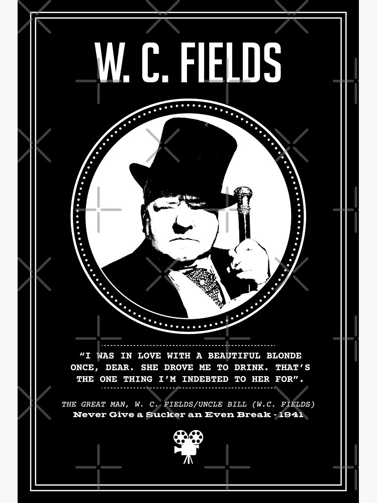 "WC FIELDS - W+B" Sticker for Sale by Delapits | Redbubble