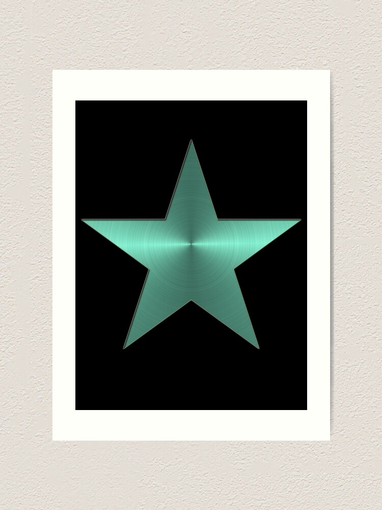 "Turquoise Steel Star" Art Print by Passengers | Redbubble