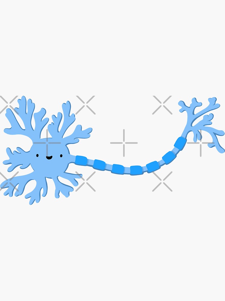 "Cute Blue Neuron" Sticker for Sale by SofiaSava01 | Redbubble