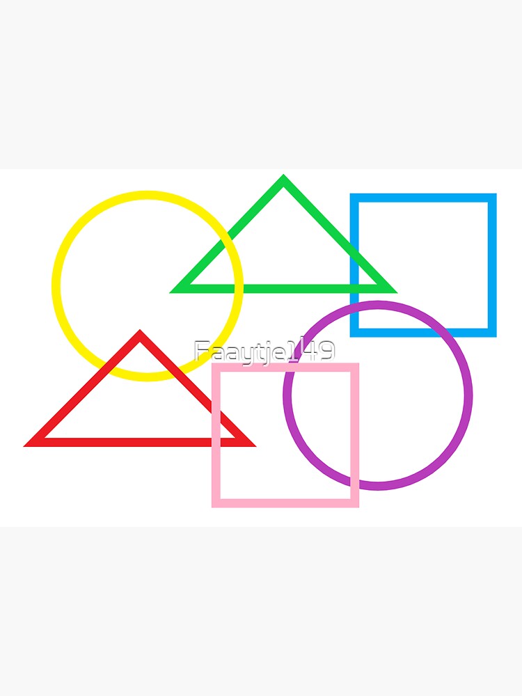 "Color Colour simpel square triangle cirkel round shapes" Sticker for ...