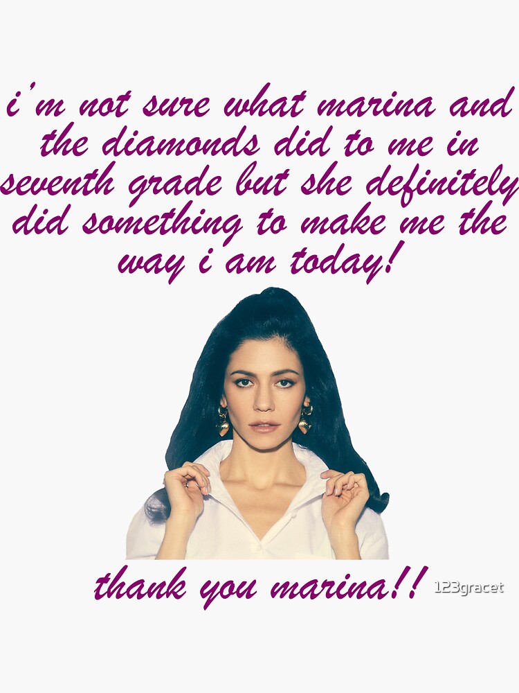 "thank you marina!" Sticker for Sale by 123gracet | Redbubble