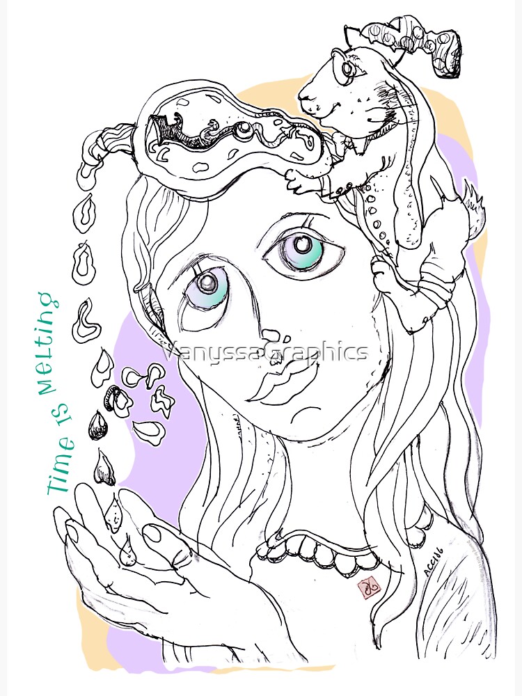 "Time Is Melting - Alice in Wonderland (original ink drawing by ...