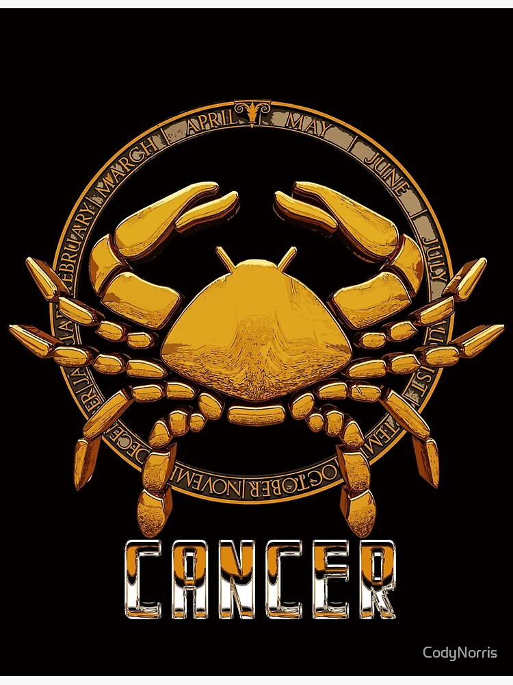"Cancer Gold Metal Zodiac Sign" Poster for Sale by CodyNorris | Redbubble