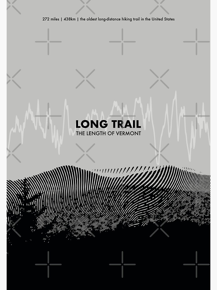 "The Long Trail Elevation Art - Grey" Sticker by PilgrimageShop | Redbubble