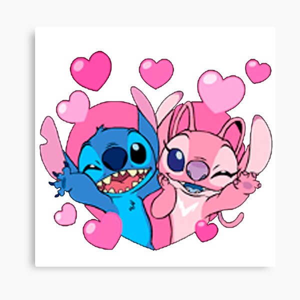 Lienzo con la obra «Stitch enamorado » de LizLeones1984 | Redbubble