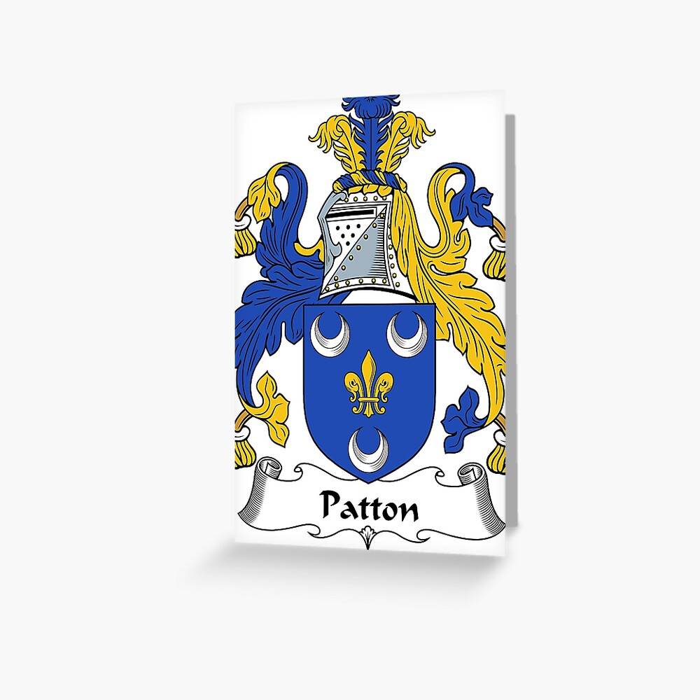 "Patton Coat of Arms / Patton Family Crest" Greeting Card for Sale by ...