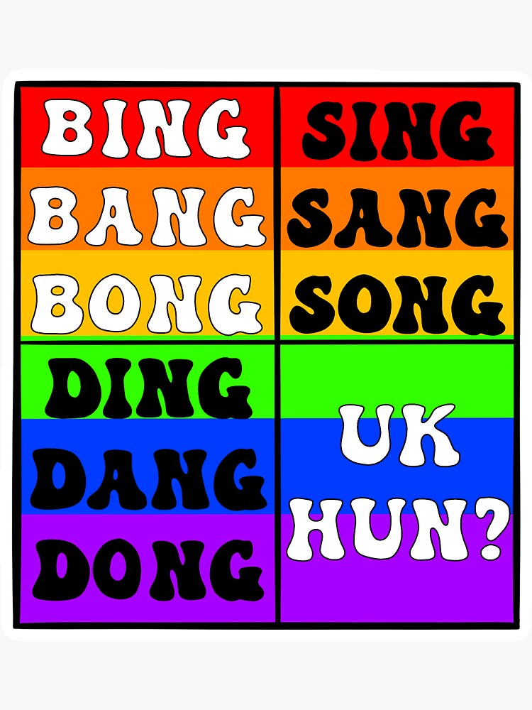 "UK Hun? Black and White Lettering" Sticker by dylego | Redbubble