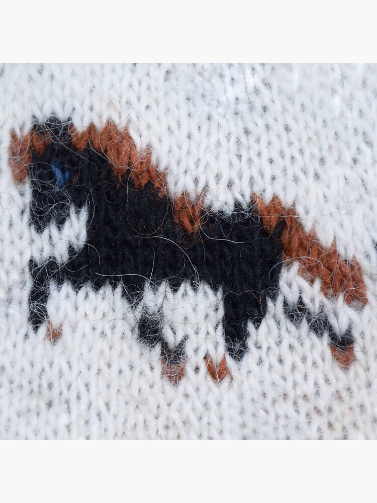 "Knitted pattern - Tolting horse" Sticker by elisainiceland | Redbubble