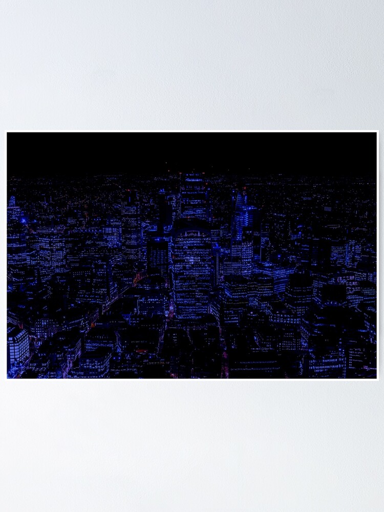"Deep Blue London Skyline" Poster for Sale by jerankin | Redbubble