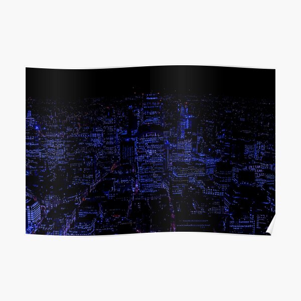 "Deep Blue London Skyline" Poster for Sale by jerankin | Redbubble