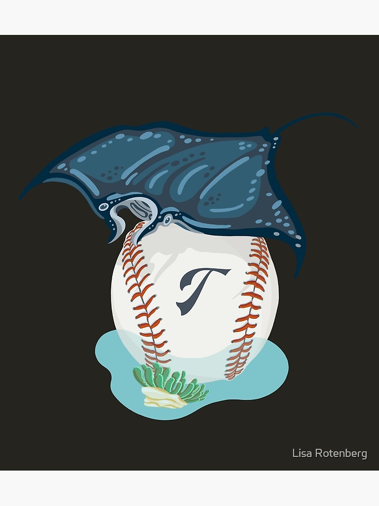"Play Ball! Manta Ray Sting Ray and Baseball with Initial T" Poster for ...
