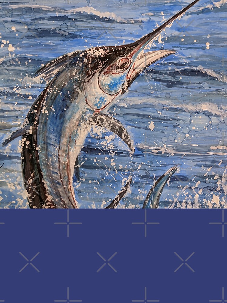 "Blue Marlin STRIKE" T-shirt for Sale by GlennArt | Redbubble | marlin ...