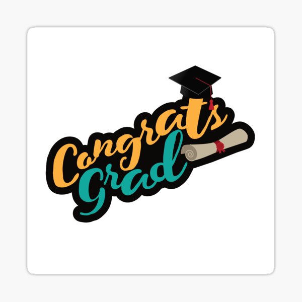 "Congrats Grad" Sticker for Sale by shelma1 | Redbubble