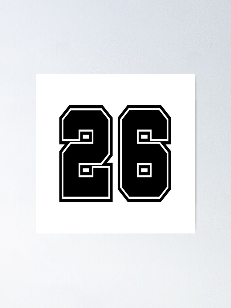 "26 shirt number college style number" Poster for Sale by GeogDesigns ...
