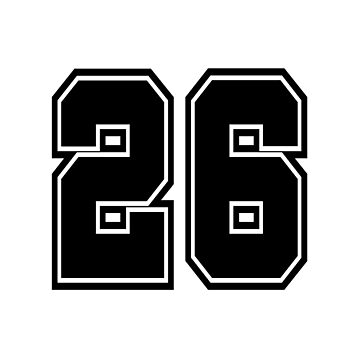 "26 shirt number college style number" Sticker by GeogDesigns | Redbubble