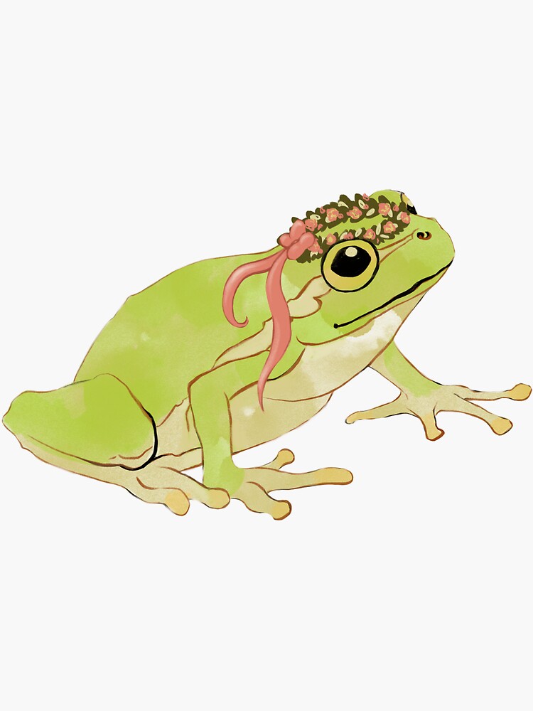 "Boris the frog with a wreath of flowers" Sticker for Sale by ...