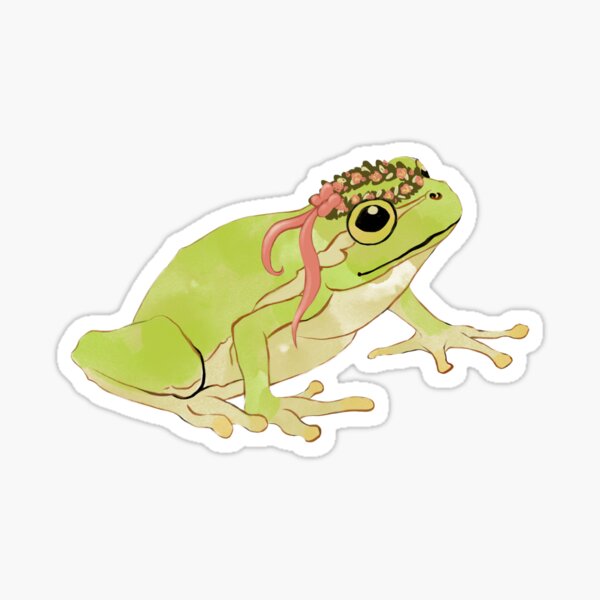 "Boris the frog with a wreath of flowers" Sticker for Sale by ...