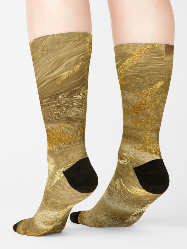"Gold Liquid Marble Metallic Foil" Socks for Sale by ColorFlowArt ...