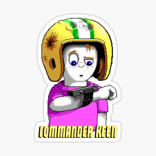 "Commander Keen Retro DOS Classic T-Shirt" Sticker for Sale by ...