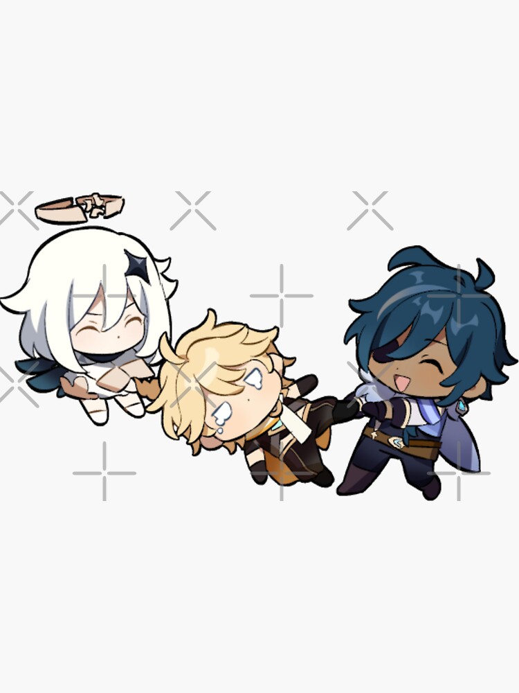 Pegatina «Aether Genshin Impact Chibi» de milkqtea | Redbubble