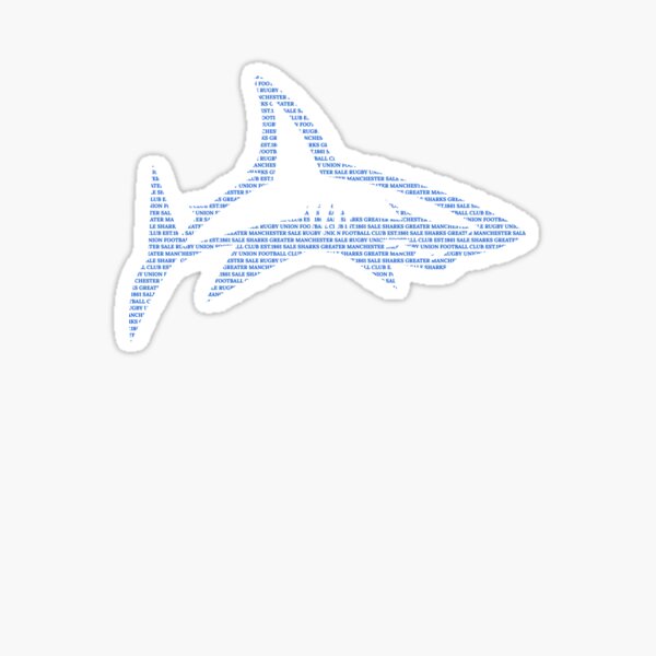 "Sale English Rugby Union Gift Sharks Fan Word Art Logo" Sticker for ...