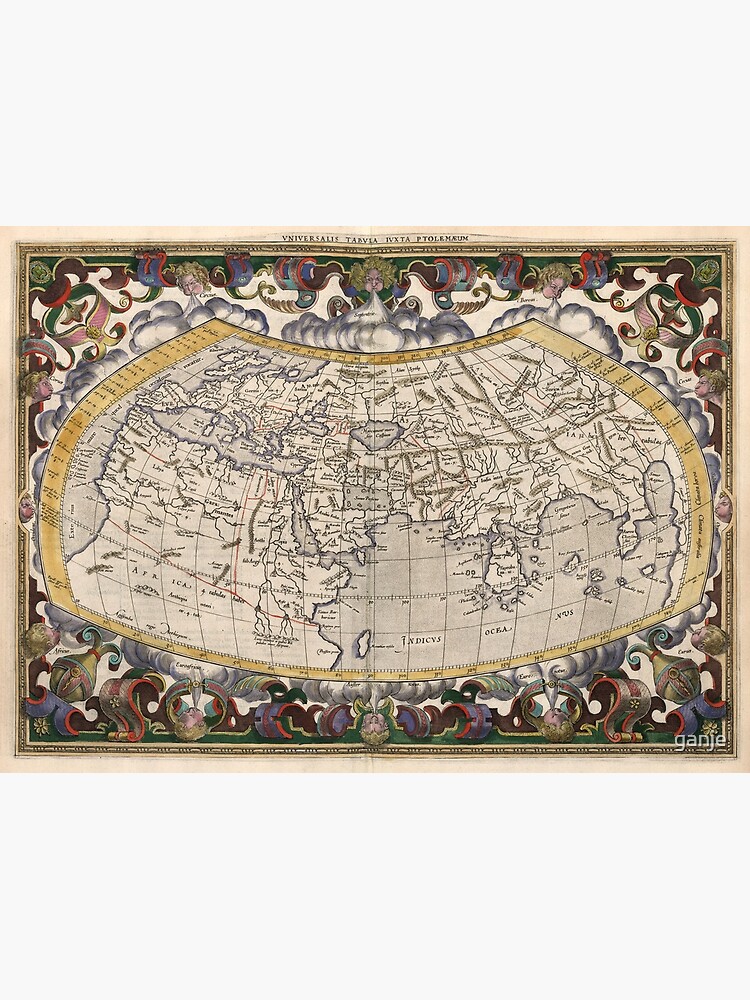 Hand-colored Map Of The World, 17th Century Premium Matte Vertical Poster