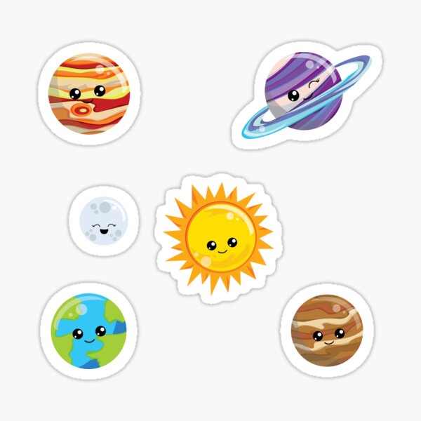 "Kawaii Planets Cute solar system" Sticker for Sale by TamGustam ...