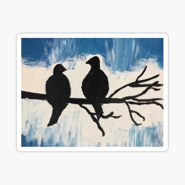 "Birds" Sticker for Sale by myskinmyart | Redbubble