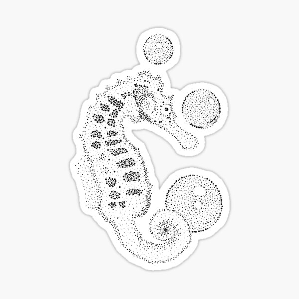 "Seahorse Stippling" Sticker for Sale by Sophronitis | Redbubble