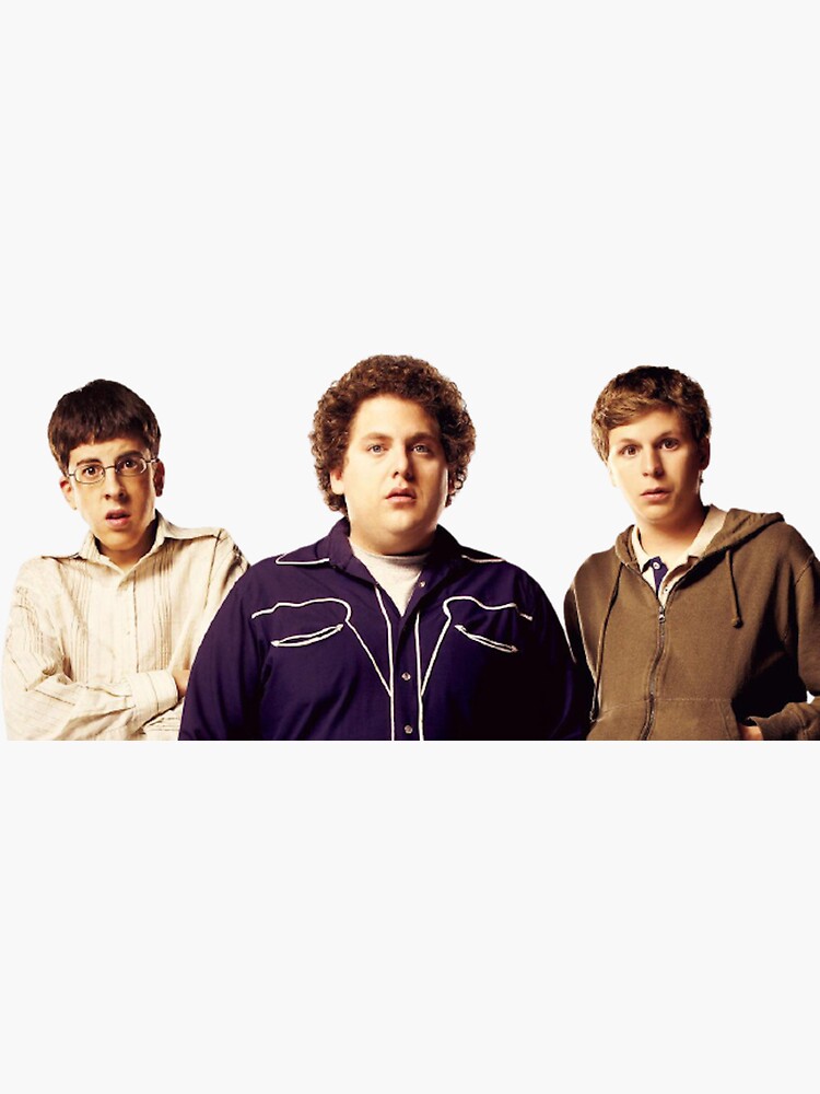 Pegatina «Superbad Movie // Seth, Evan y McLovin» de DrMemes | Redbubble