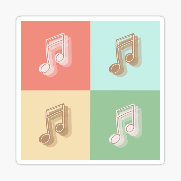 "Four Square Music Note" Sticker for Sale by oliviarachelll | Redbubble