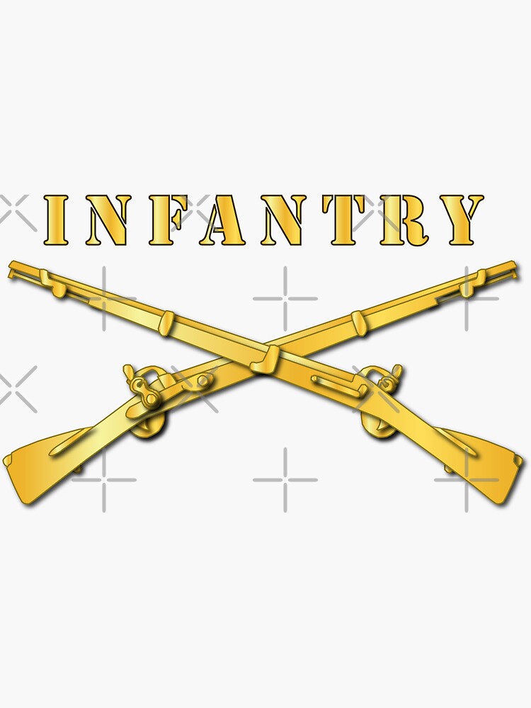 "Army - Infantry Br - Crossed Rifles w Gradient Outline" Sticker for ...