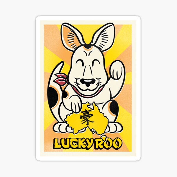 "Lucky Roo" Sticker for Sale by Drawbauchery | Redbubble
